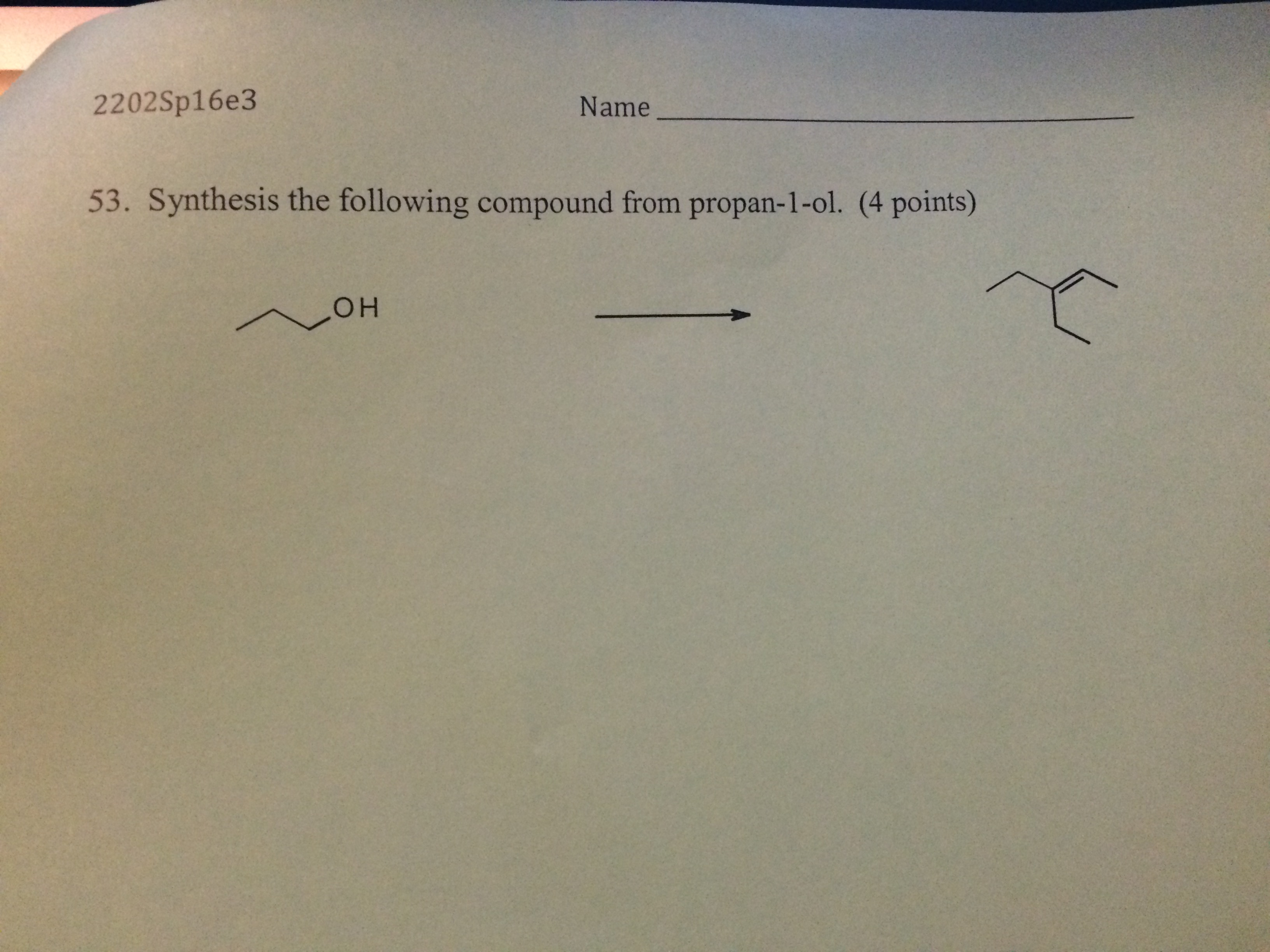 Solved Synthesis the following compound from propan-1-ol. | Chegg.com