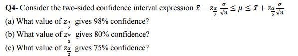Solved Consider the two-sided confidence interval expression | Chegg.com