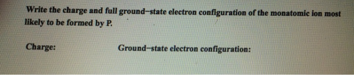 Solved Write The Charge And Full Ground State Electron