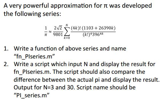 Solved A very powerful approximation for n was developed the | Chegg.com