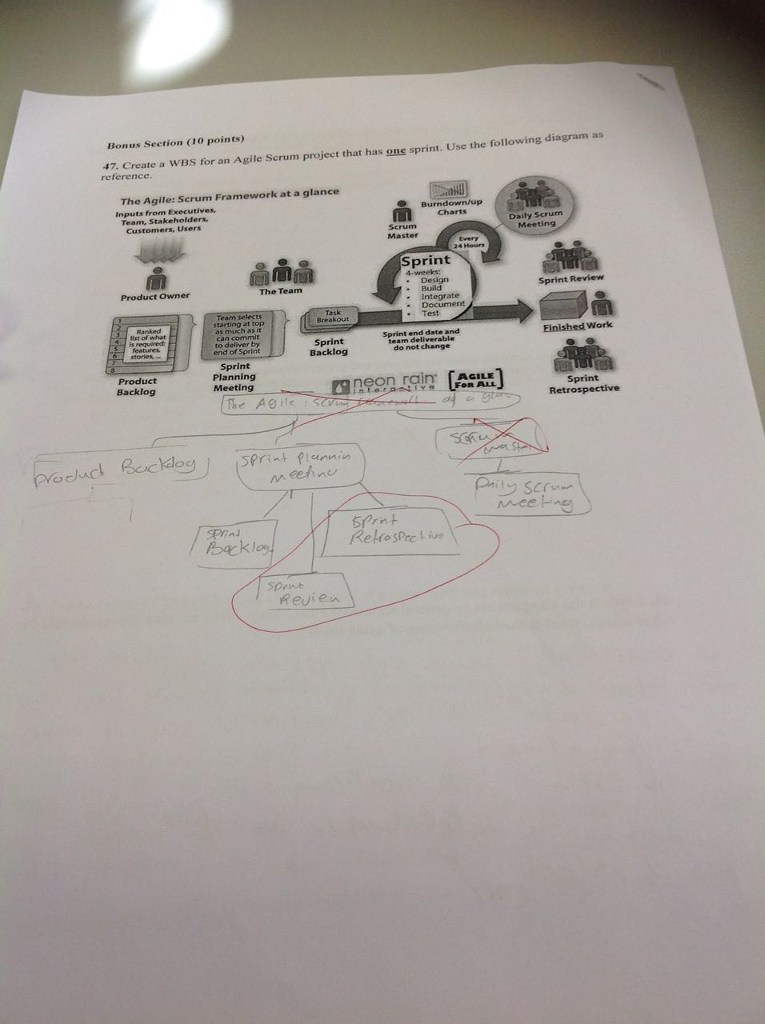 Solved Bonus Section (10 points) 47. Create a WBS for an | Chegg.com