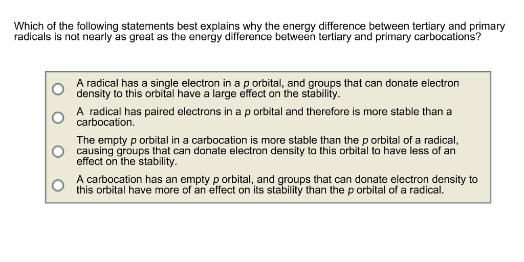 Solved Which of the following statements best explains why | Chegg.com