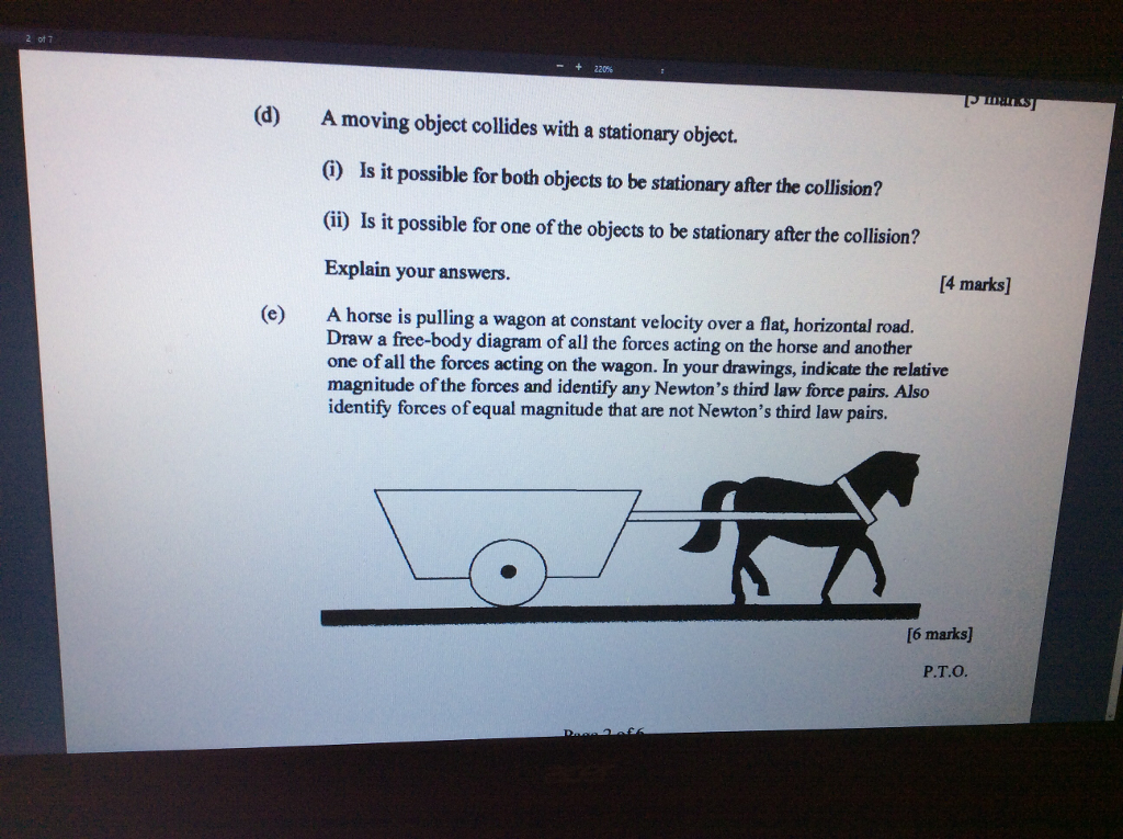 Solved 2 Ot 7 220 D A Moving Object Collides With A
