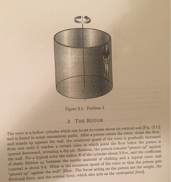 Solved The rotor is a hollow cylinder which can be set to | Chegg.com