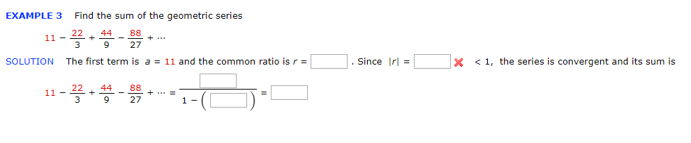 Solved EXAMPLE 3 Find the sum of the geometric series 11- | Chegg.com