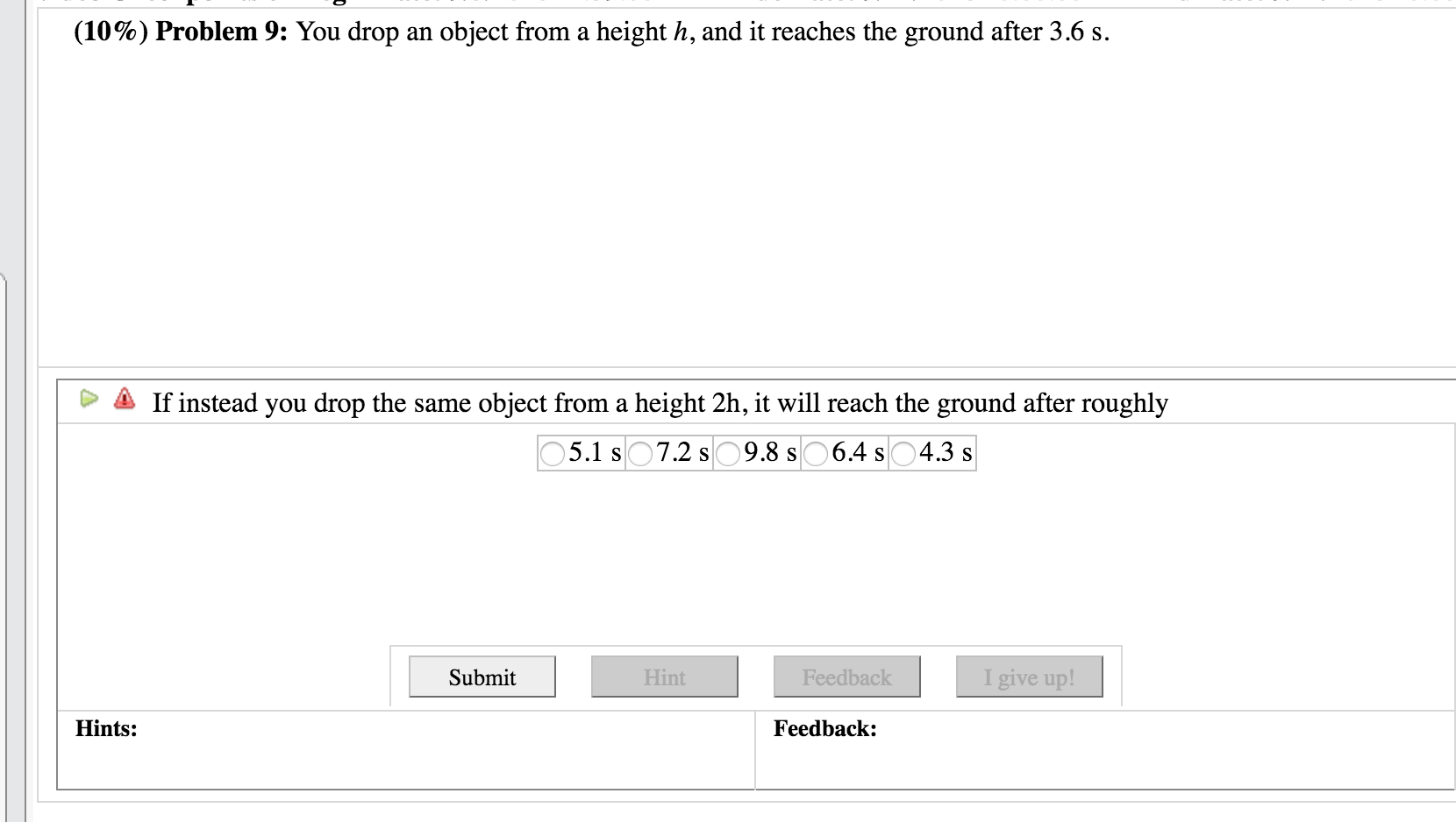 Solved You drop an object from a height h, and it reaches | Chegg.com