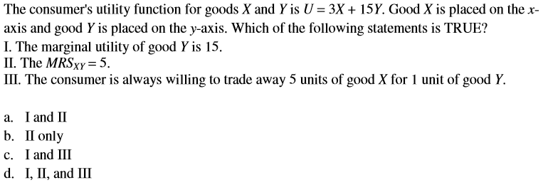 Solved The consumer's utility function for goods X and Y' is | Chegg.com