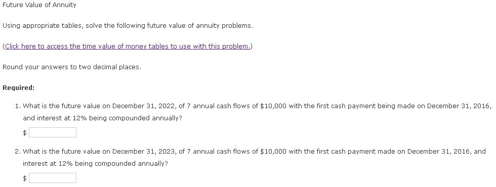 Solved Present Value Using the present value tables, solve | Chegg.com