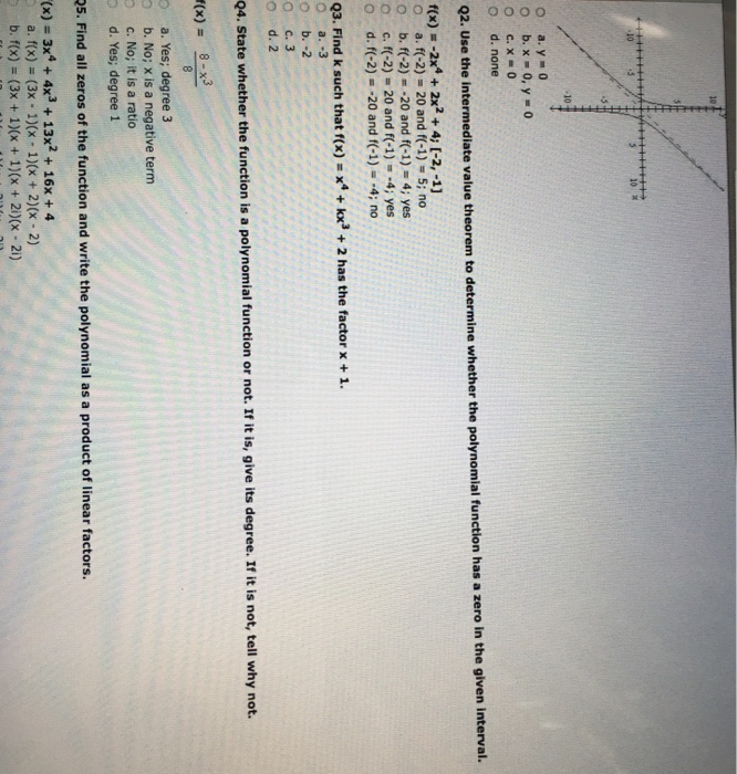 Solved Use the intermediate value theorem to determine | Chegg.com