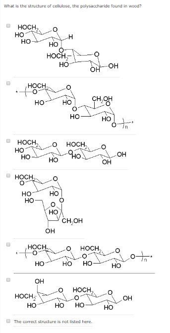 Solved What Is The Structure Of Cellulose The Chegg Solved What Is The Structure Of Cellulose The Chegg