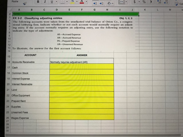 Solved Format 96 co EXERCISE 3.1 3 Ex 3-1 Classifying types | Chegg.com