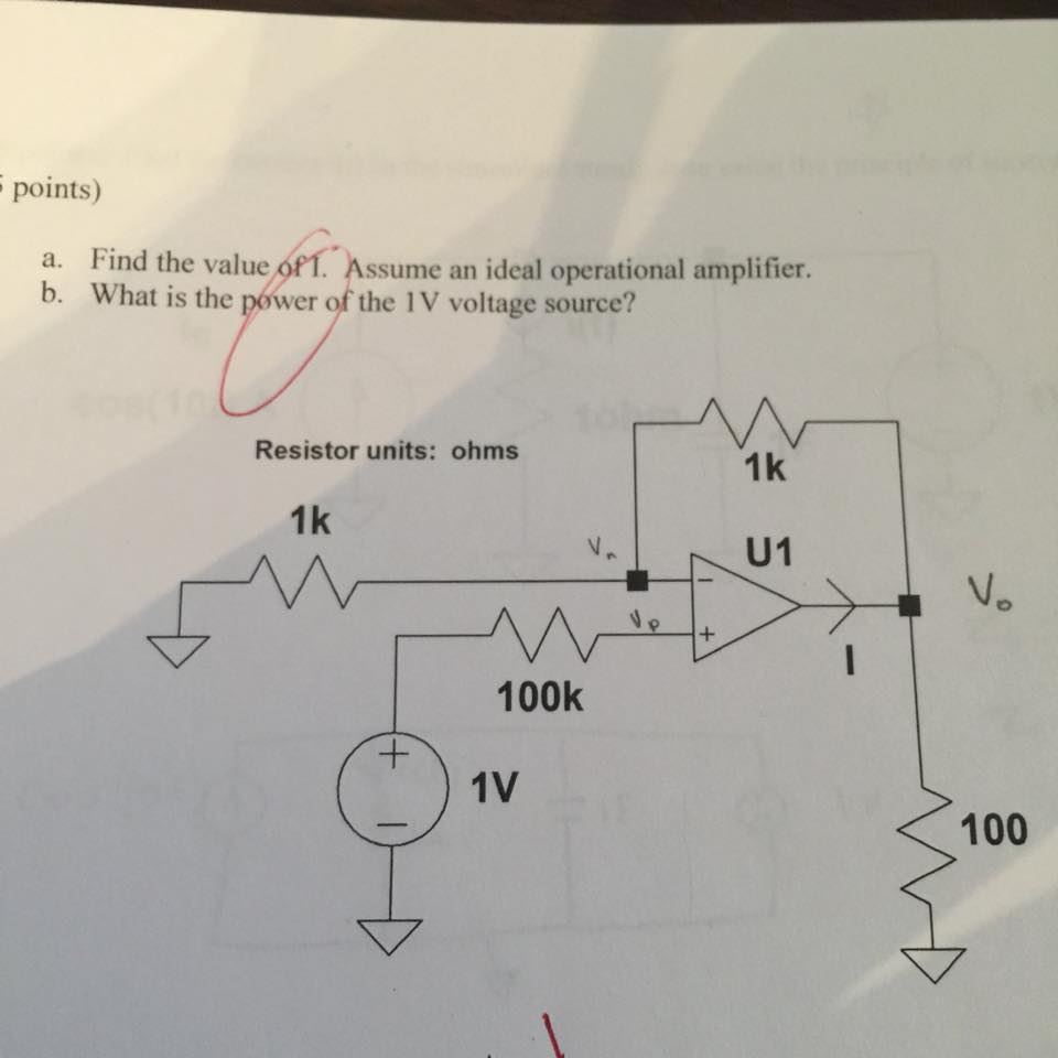 Solved Find the value of I. What is the power of the 1V | Chegg.com