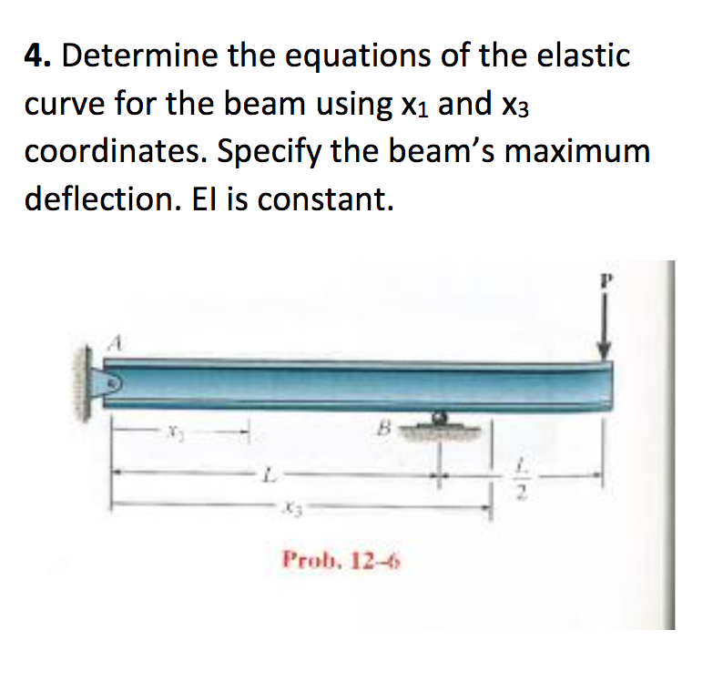 Solved 4. Determine the equations of the elastic curve for | Chegg.com