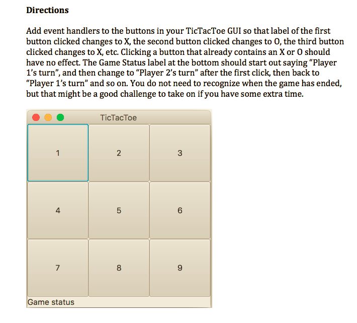 Solved Add event handlers to the buttons in your TicTacToe | Chegg.com