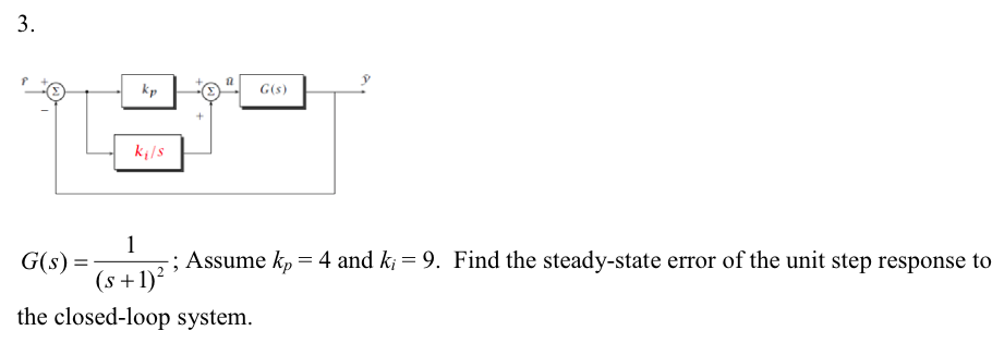 Solved G(s) = 1/(s + 1)^2; Assume kp = 4 and ki = 9. Find | Chegg.com