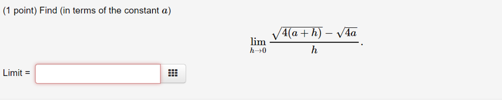Solved lim h-+0 Limit - | Chegg.com