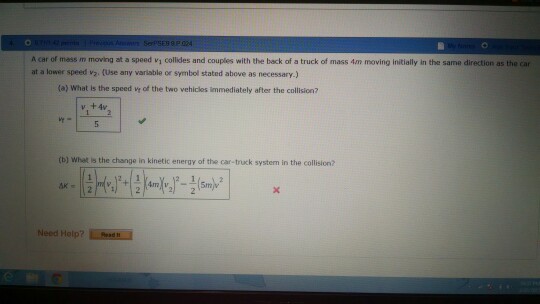 Solved A car of mass m moving at a speed v1 collides and | Chegg.com Solved A car of mass m moving at a speed v1 collides and | Chegg.com