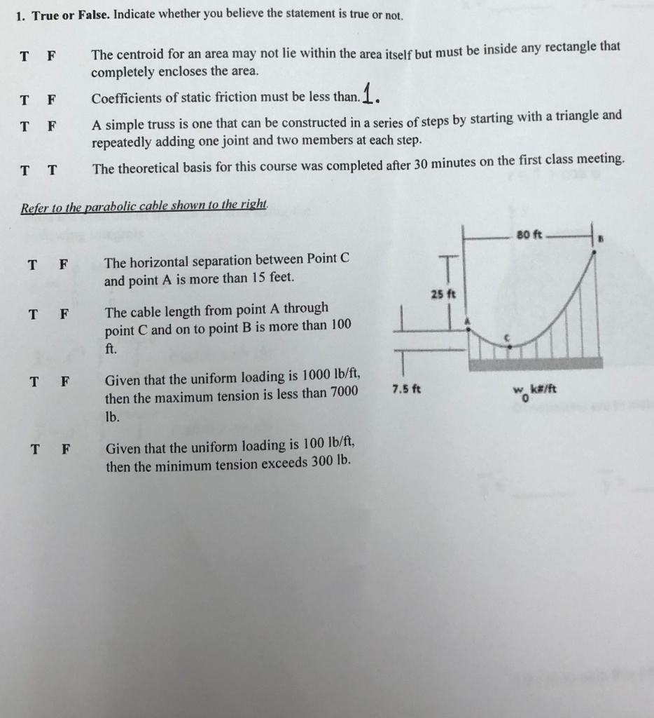 Solved 1. True or False. Indicate whether you believe the | Chegg.com