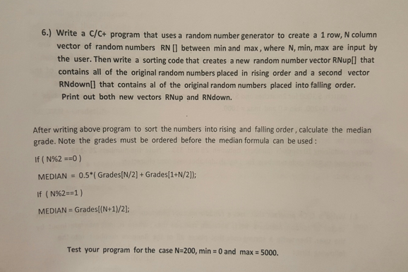 Solved Write a c/+ program that uses a random number | Chegg.com