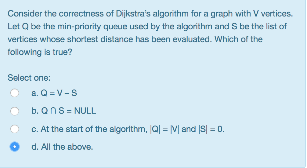 Solved Algorithms Consider the correctness of Dijkstra’s | Chegg.com
