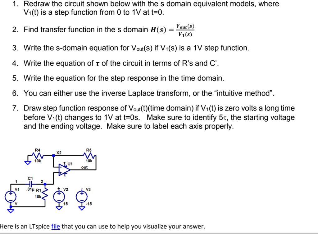 Solved 1. Redraw the circuit shown below with the s domain | Chegg.com