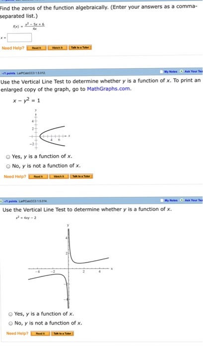 Solved Find the zeros of the function algebraically. (Enter | Chegg.com