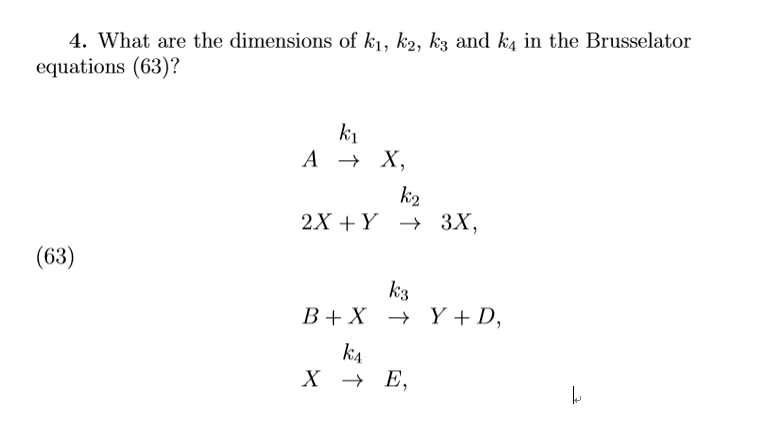 4. What are the dimensions of ki, k2, k3 and k4 in | Chegg.com