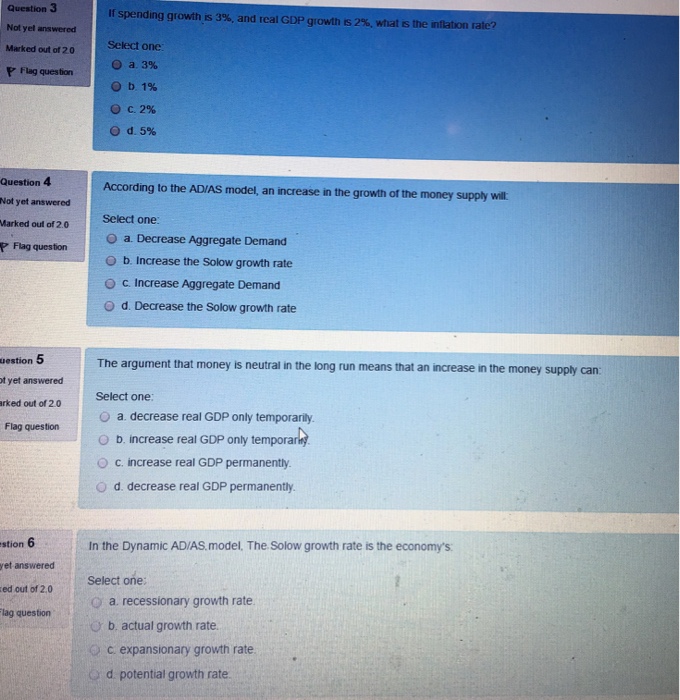 Solved: If Spending Growths 3%. And Ical GDP Growth S 2%. ... | Chegg.com