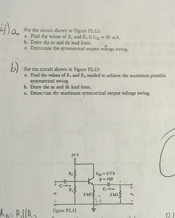 Solved For the circuit shown in Figure P2.12: Find the | Chegg.com