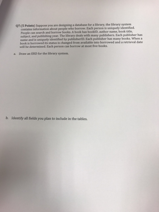 Solved Suppose You Are Designing A Database For A Library
