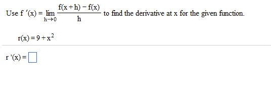 Solved Find the derivative of the function by using the | Chegg.com