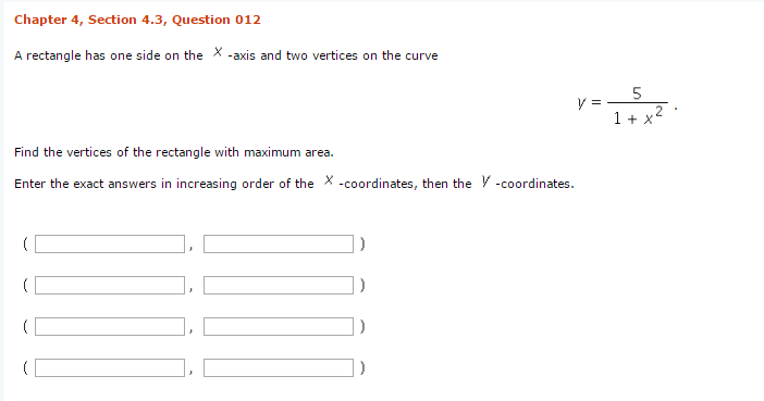 Solved A rectangle has one side on the x-axis and two | Chegg.com