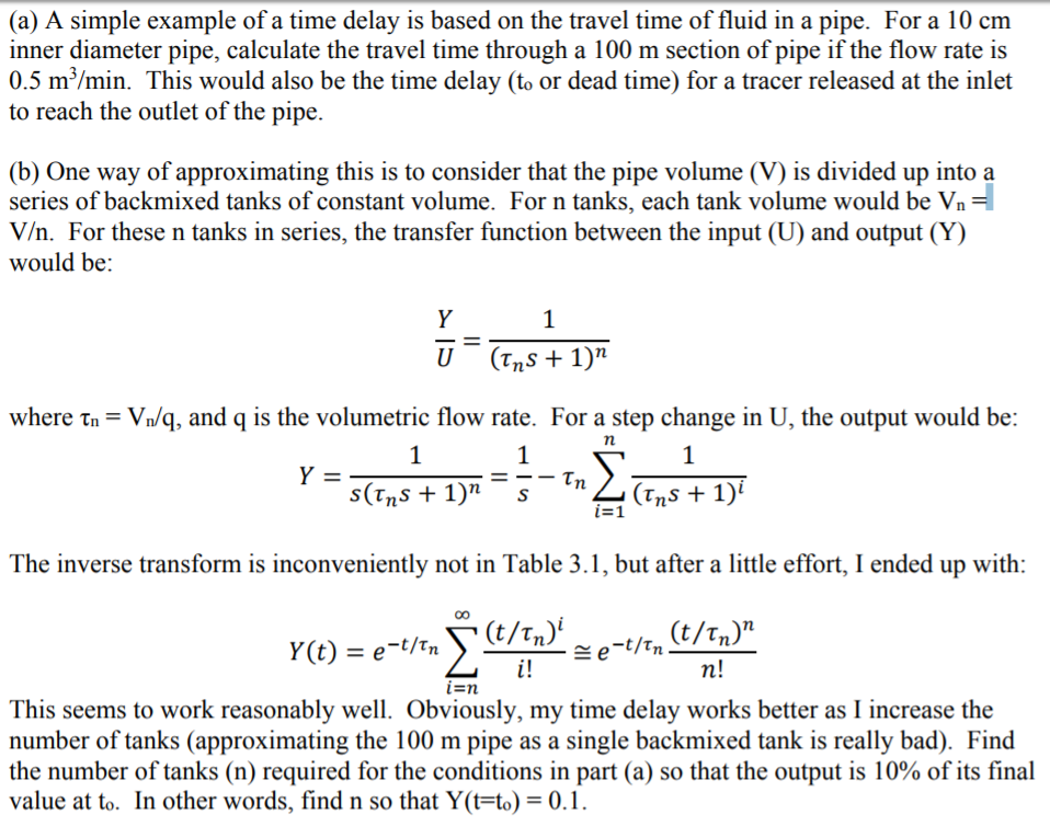 (a) A simple example of a time delay is based on the | Chegg.com
