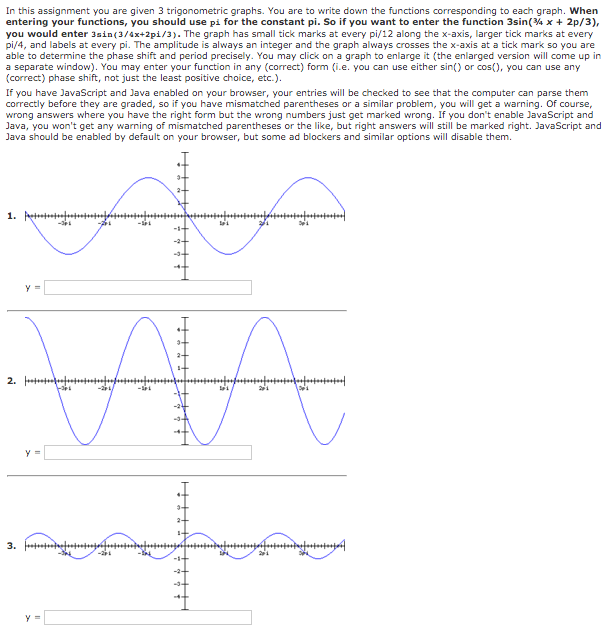 Solved In this assignment you are given 3 trigonometric | Chegg.com