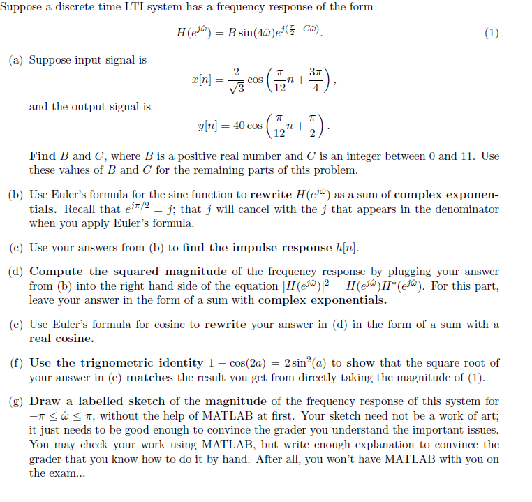 Solved Suppose a discrete-time LTI system has a frequency | Chegg.com