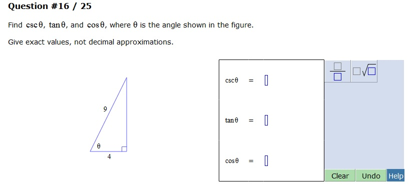 Solved Find csc theta, tan theta, and cos theta, where theta | Chegg.com