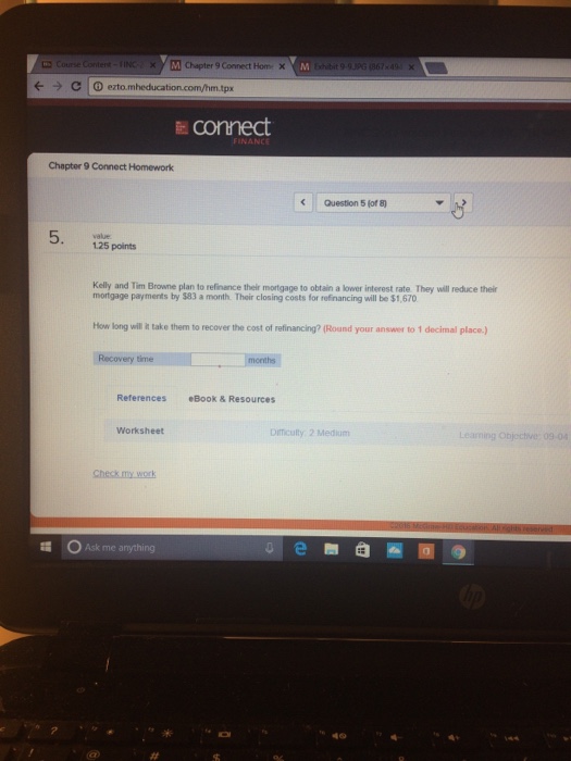 Solved Course Content-1 INC、 ← → clⓘ ezto.mheduca tpx | Chegg.com