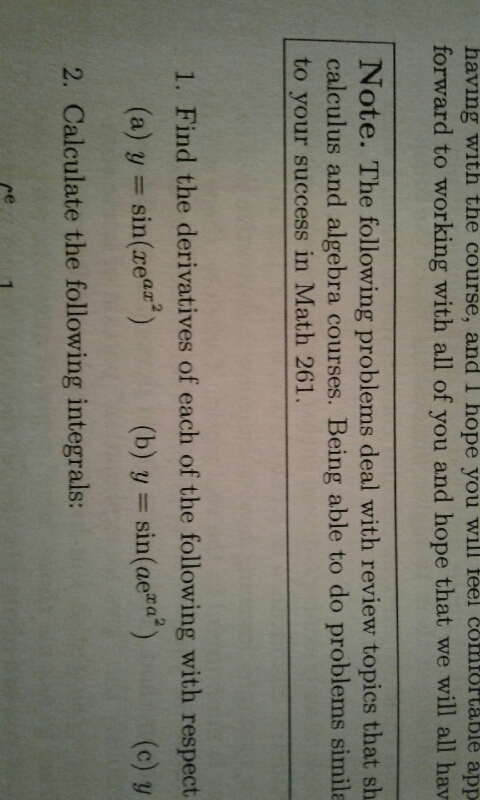 Solved How to solve for two derivative problems?Involves sin | Chegg.com