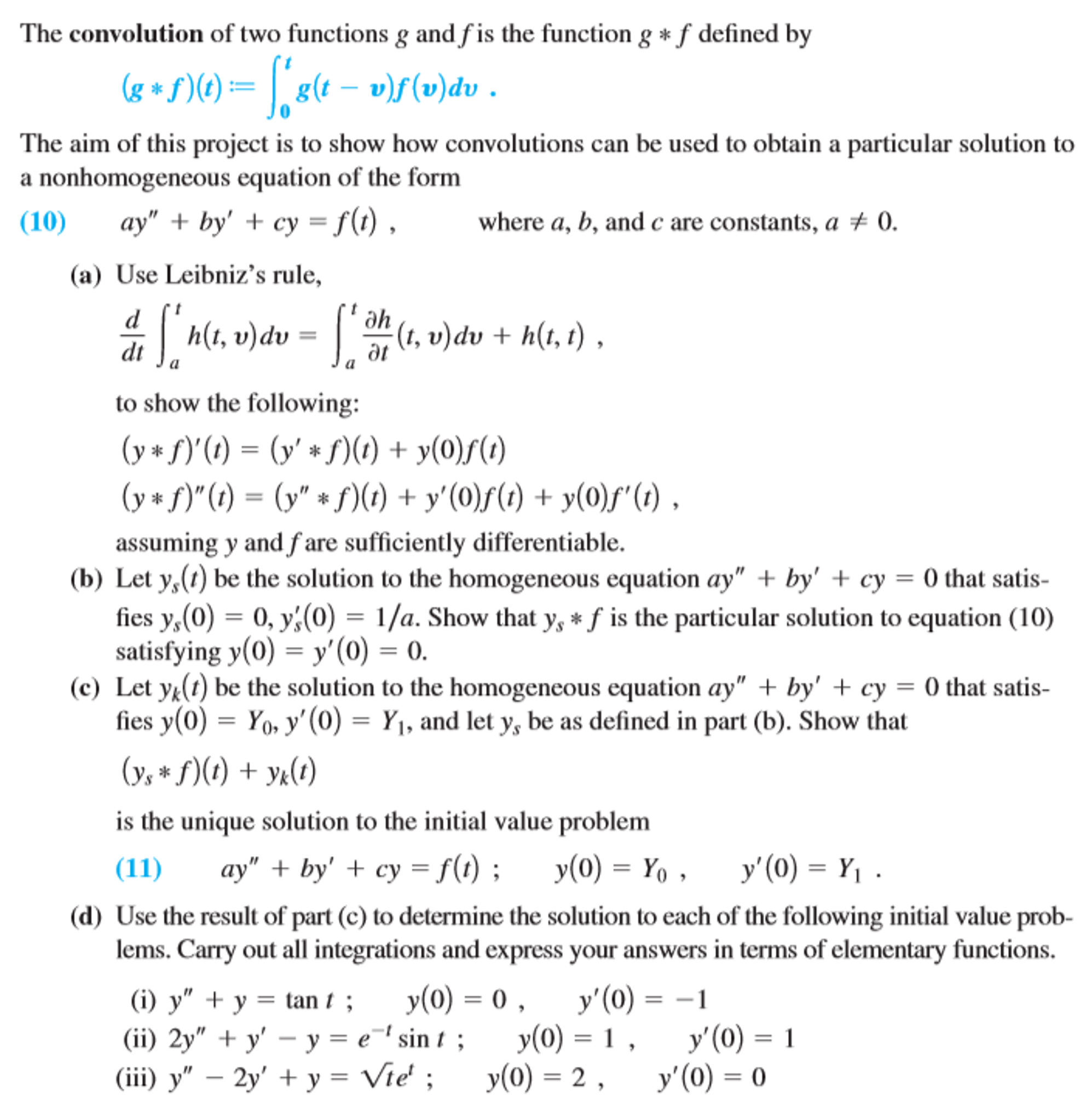 The convolution of two functions g and f is the | Chegg.com