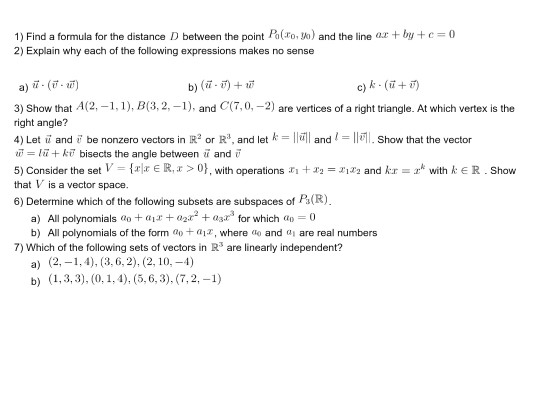 Solved 1) Find a formula for the distance D between the | Chegg.com