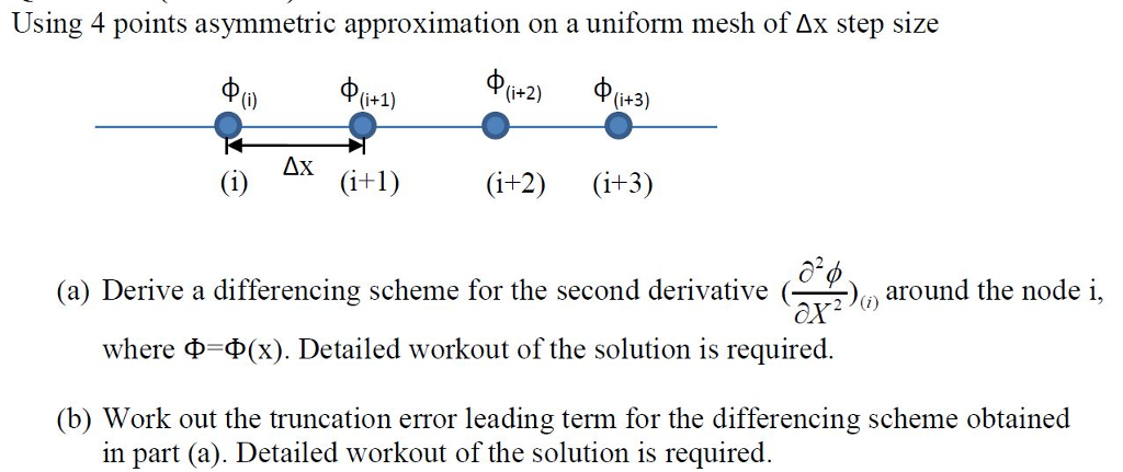 Solved Using asymmetric approximation on a uniform mesh of | Chegg.com