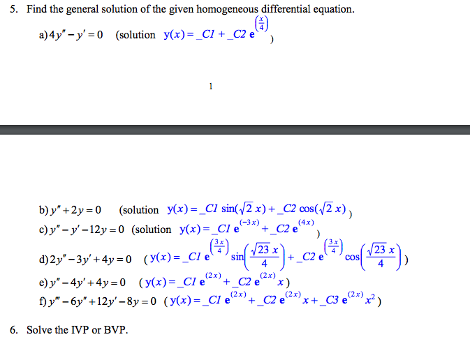 Solved Find the general solution of the given homogeneous | Chegg.com Solved Find the general solution of the given homogeneous | Chegg.com