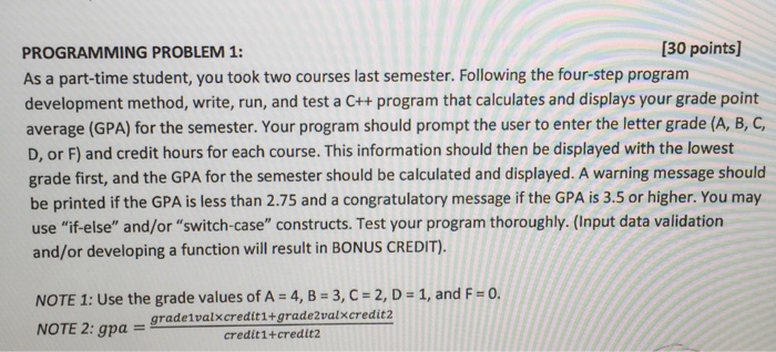 Solved As a part-time student, you took two courses last | Chegg.com
