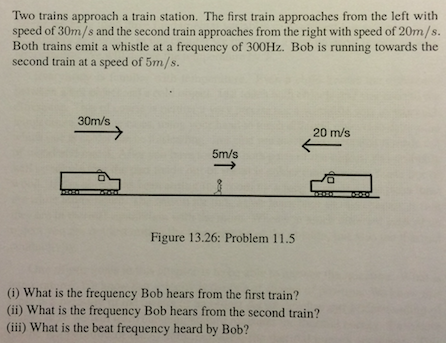 Solved Two trains approach a train station. The first train | Chegg.com