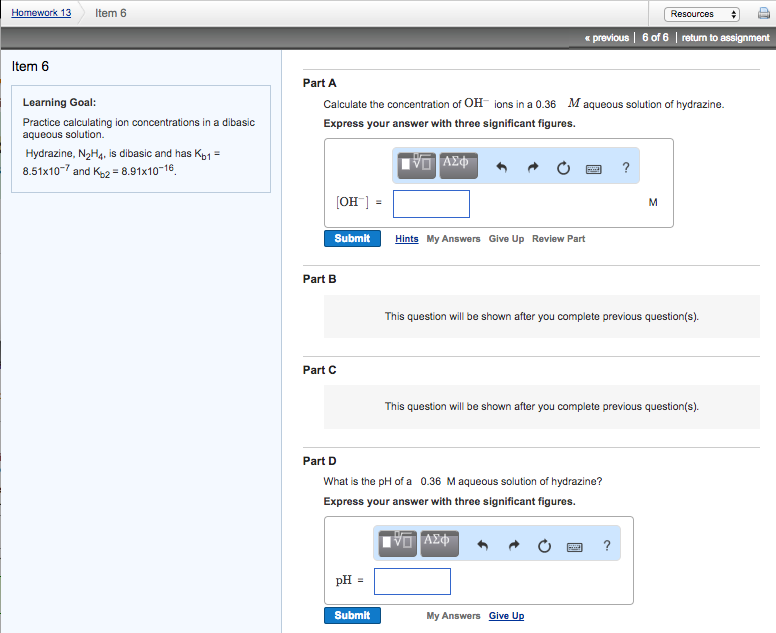 Solved Practice Calculating Ion Concentrations In A Dibasic Chegg