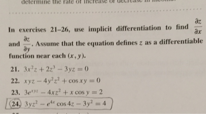 Solved Use implicit differentiation to find partial | Chegg.com