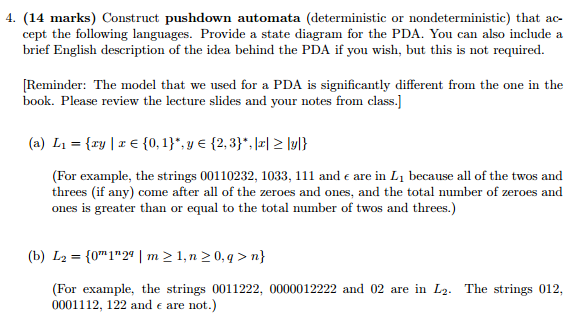 Solved Construct pushdown automata (deterministic or | Chegg.com Solved Construct pushdown automata (deterministic or | Chegg.com