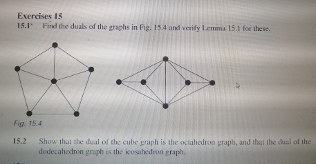 Solved Exercises 15 15.1 Find the duals of the graphs in | Chegg.com