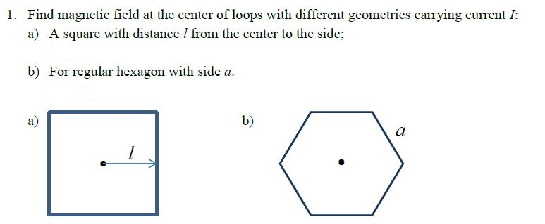 Solved Find magnetic field at the center of loops with | Chegg.com