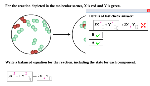 Solved For The Reaction Depicted In The Molecular Scenes X